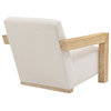 Ward Cream Linen Textured Fabric Accent Chair - Transitional ...