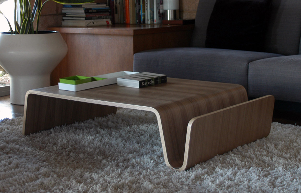 Low Bent Wood Coffee Table, Modern Scando Table - Contemporary - Coffee ...