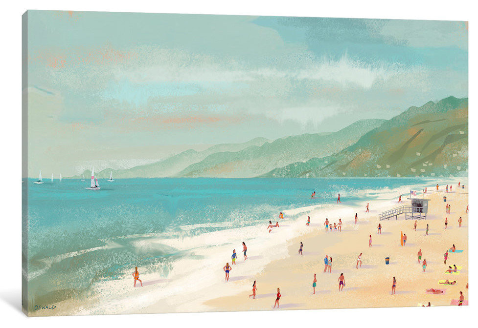 "Santa Monica Beach" by Pete Oswald Canvas Print, 26"x1.5"x18" - Beach Style - Prints And ...