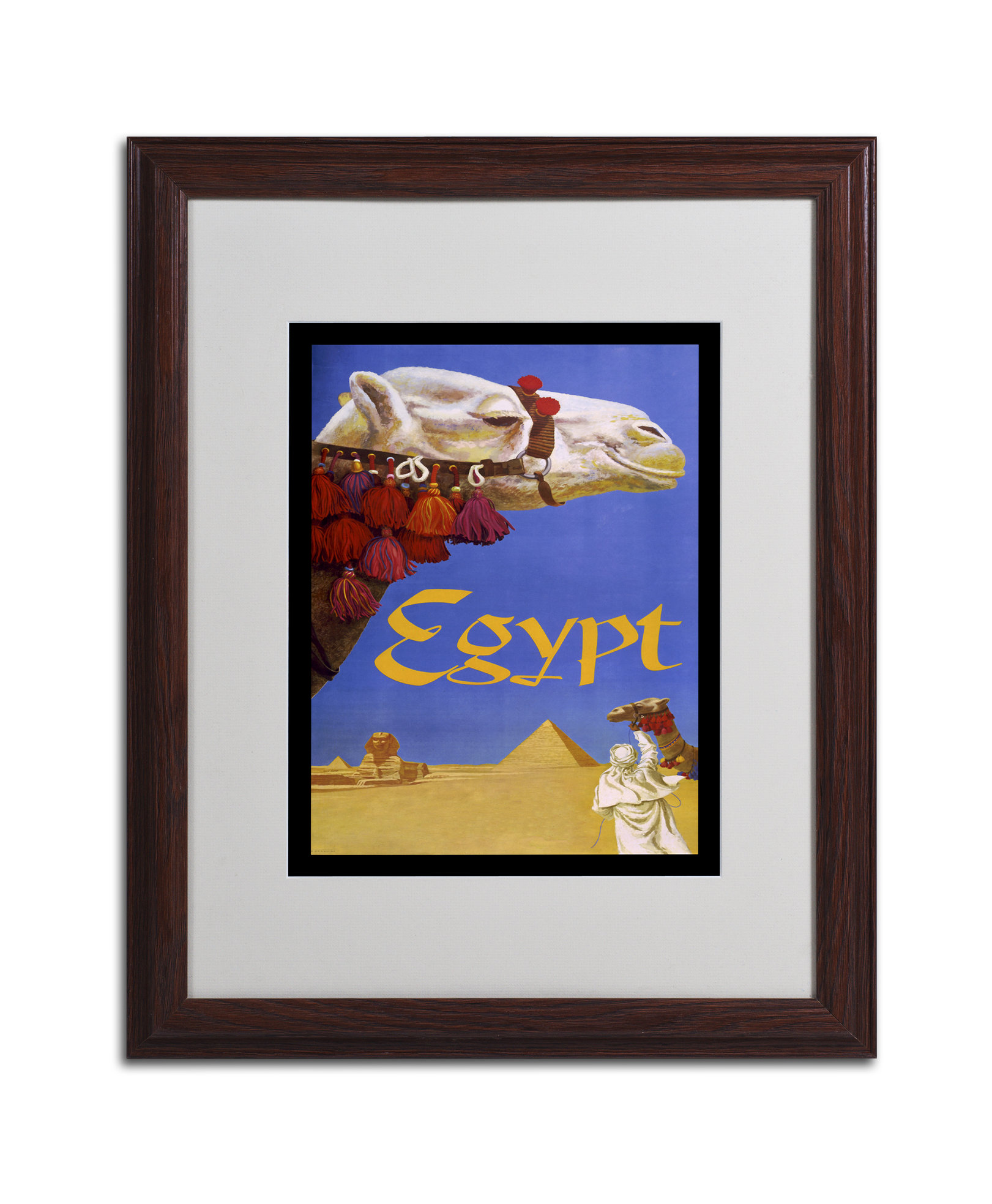 'Egypt Camel' Matted Framed Canvas Art by Vintage Apple Collection, 16 ...