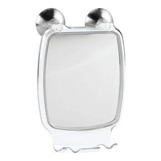 InterDesign 79620 10.1" Clear/Brushed Fog Free Suction Cup Shower ...