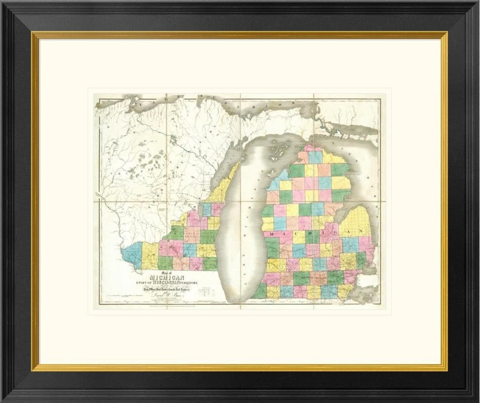 "Map of Michigan & Part of Wisconsin Territory, 1839" by David H. Burr ...