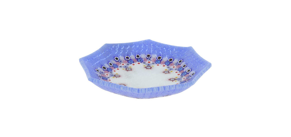 GlassOfVenice Murano Millefiori Octagonal Plate - Periwinkle ...