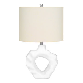 Lighting, 25"H, Table Lamp, Cream Resin, Ivory/Cream Shade, Modern, 15L ...