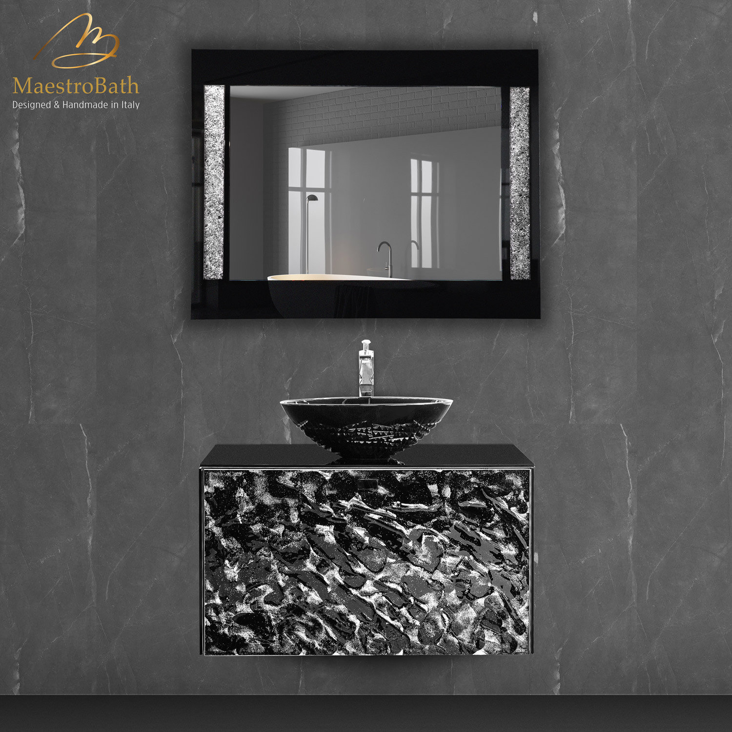 Sevda Luxury Crystal Single Vanity Mirror - Contemporary - Bathroom ...