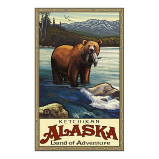 by Artist Paul A. Lanquist Ketchikan Alaska Grizzly With Art Print, 24 ...