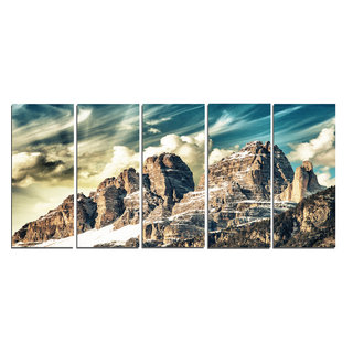 "High Peaks of Dolomites" Landscape Canvas Photo Print, 60"x28" 5 ...