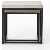 Maximus Indoor / Outdoor Nesting Side Tables Natural Concrete - Modern ...
