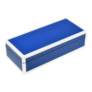 Lacquer Long Pencil Box, True Blue - Contemporary - Decorative Boxes ...
