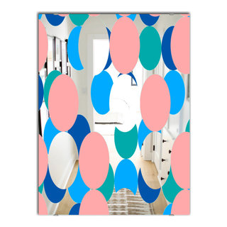 Designart Circular Rhythm 7 Midcentury Wall Mirror, 28x48 - Contemporary - Wall Mirrors - by ...