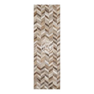 Cowhide Patchwork Runner Rug, 2.5x8' - Contemporary - Hall And Stair ...