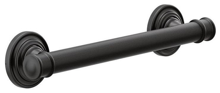 Moen Matte Black 12in Grab Bar for Kingsley Collection, SecureMount ...