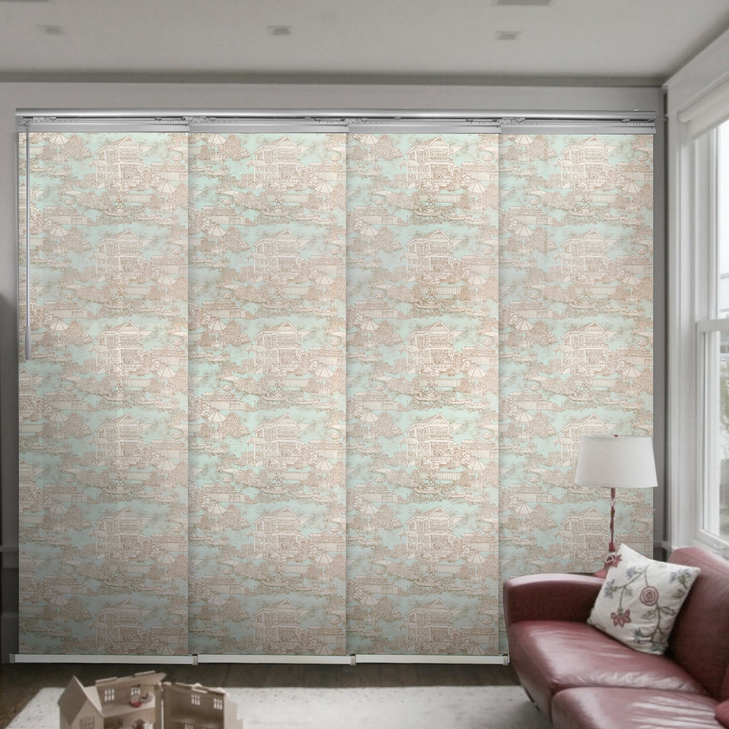 Florentina 4-Panel Track Extendable Vertical Blinds 48-88"W, 91.4" H ...