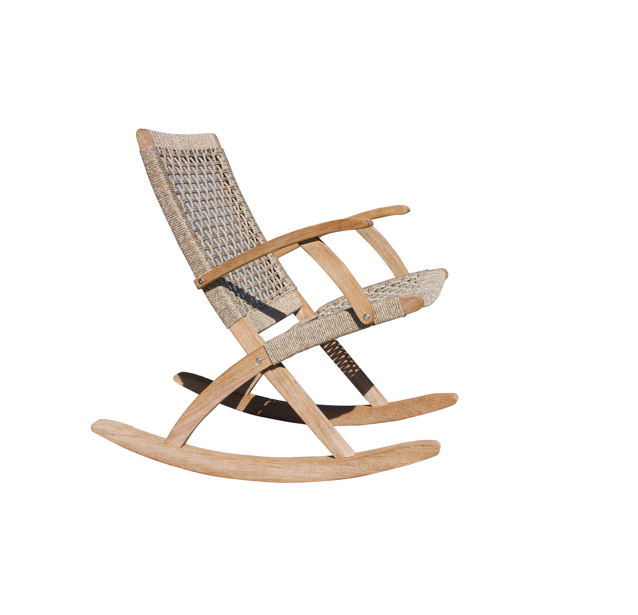Eucalyptus and Rope Rocking Chair - Beach Style - Outdoor Rocking ...