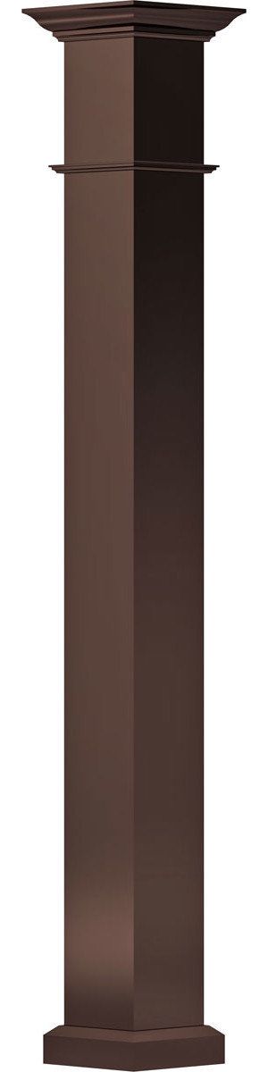 6" x 8' Endura-Aluminum Wellington Style Column, Square Shaft, Textured ...