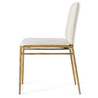 Modrest Atlanta Modern Off-White Fabric and Brass Dining Chair ...