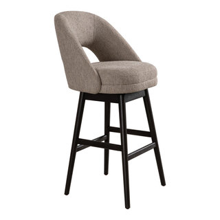 Adrian Solid Wood Swivel Stool, Fabric, Set of 3, 30" Bar Height ...