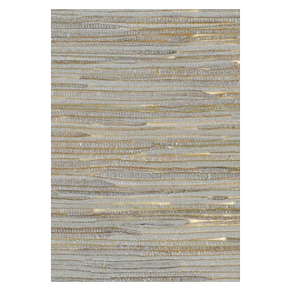 Metallic Silver and Off-White Wide Java Grass Grasscloth Wallpaper - Contemporary - Wallpaper ...
