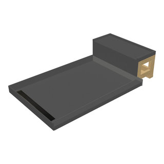 Tile Redi RT4248L-RB42-KIT Base N Bench 60" x 42" Rectangular - Shower ...