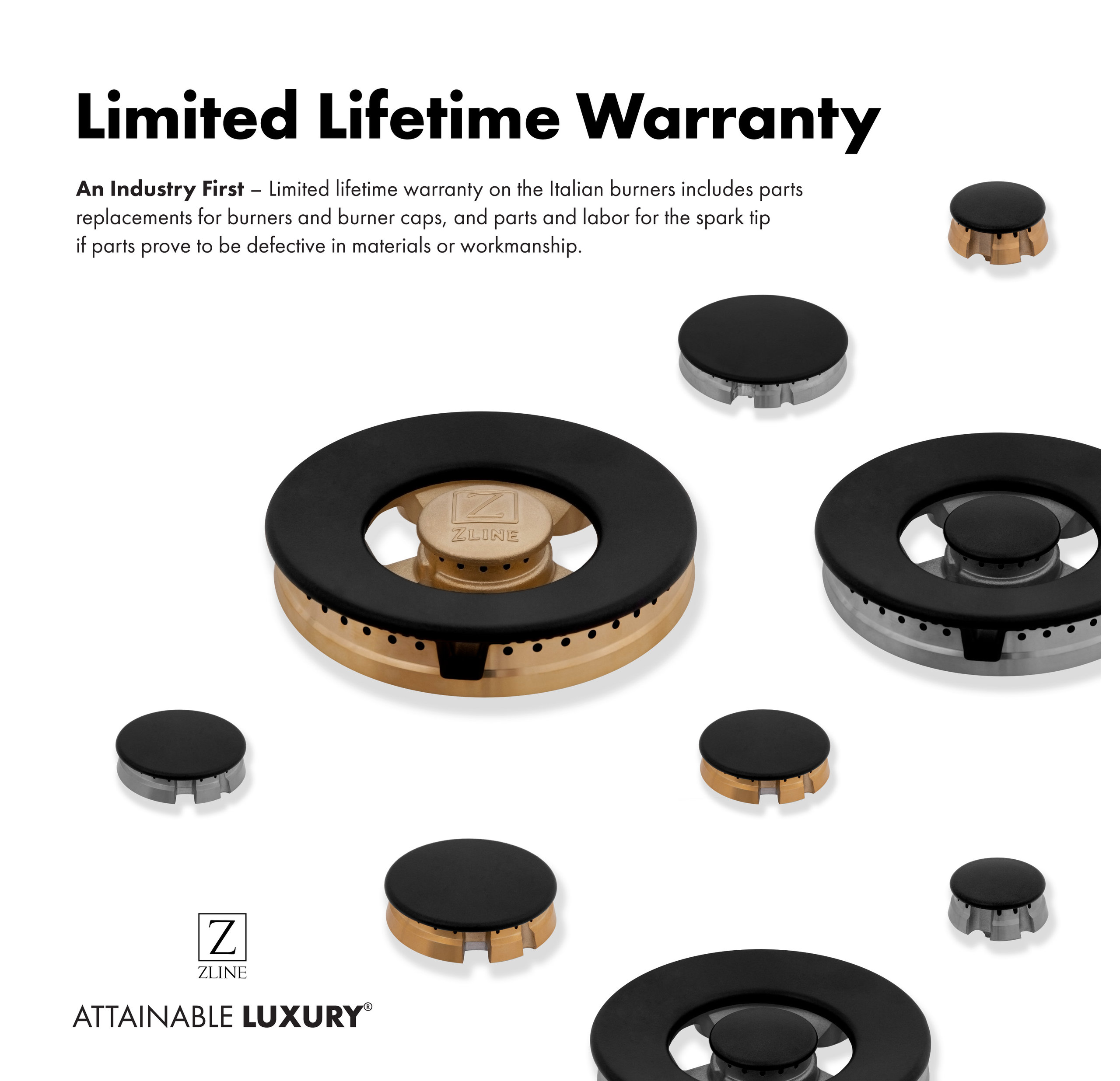 ZLINE 36" Range Gas Stove/Electric Oven, DuraSnow and Black Matte Door ...