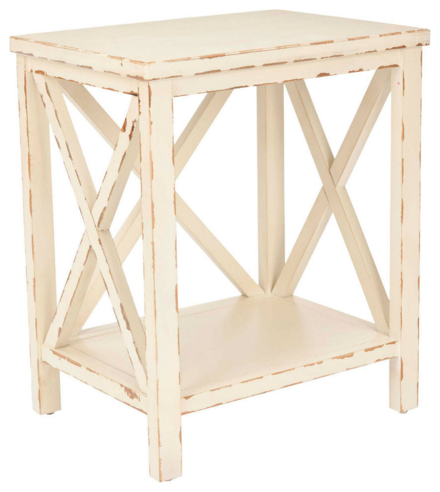 Harris End Table, Vintage Cream - Farmhouse - Side Tables And End ...