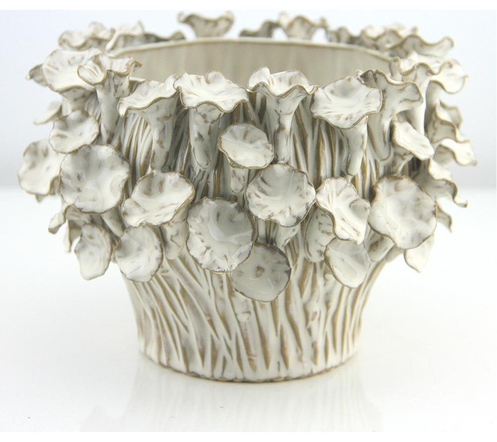 Fine Ceramic Blooming Planter, Large - Farmhouse - Indoor Pots And ...