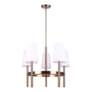 Canarm Lenci 5 Light Chandelier, Gold - Contemporary - Chandeliers - by ...
