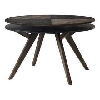 Lennox Round Dining Table, Dark Tobacco - Midcentury - Dining Tables ...