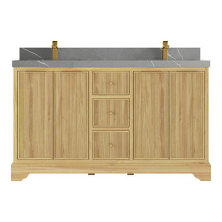 Willow Collection Dora Teak, 60" Double - Transitional - Bathroom ...