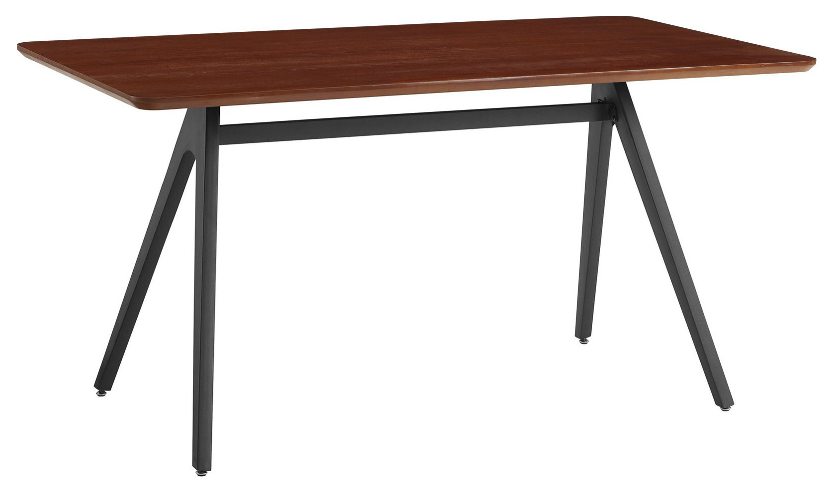 Industrial Dining Table, Angled Metal Legs With Warp Resistant MDF Wood ...