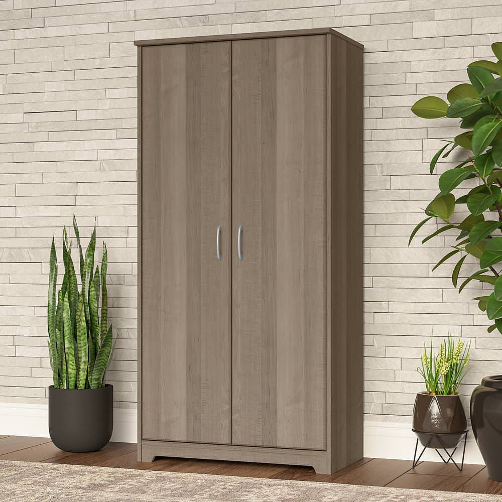 Bush Furniture Cabot Tall Storage Cabinet with Doors, Ash Gray ...