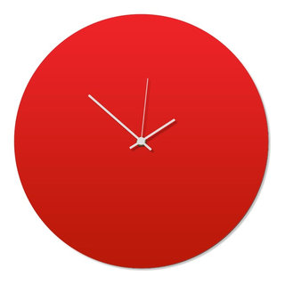 Contemporary Clock 'Redout White Circle Clock' Artisan-Made Red Kitchen ...