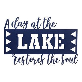 A Day At The Lake Sign 15.75"Lx10.75"H Metal - Rustic - Novelty Signs ...