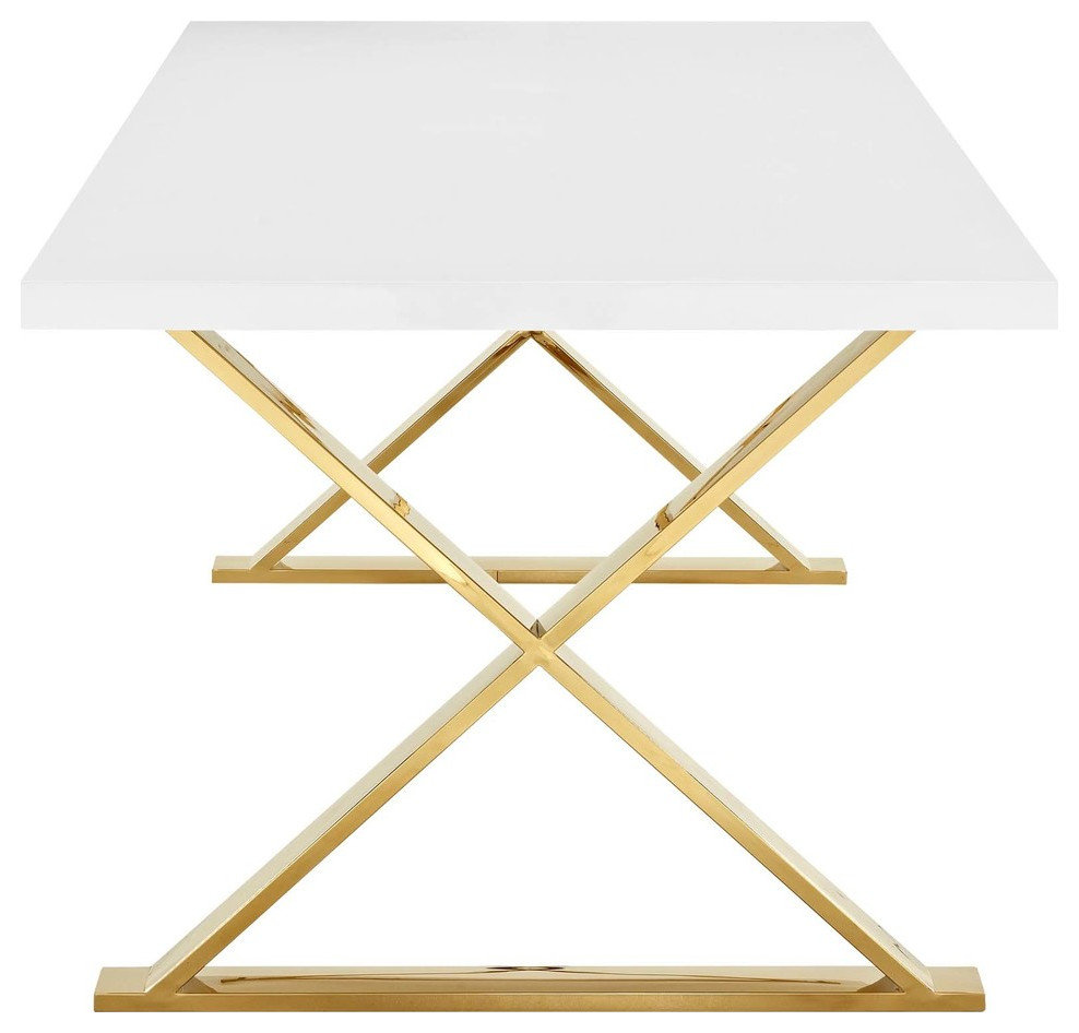 Sector Dining Table, White Gold - Contemporary - Dining Tables - by ...