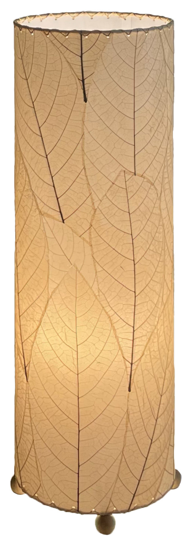 24 Inch Cocoa Leaf Cylinder Table Lamp - Tropical - Table Lamps - by ...