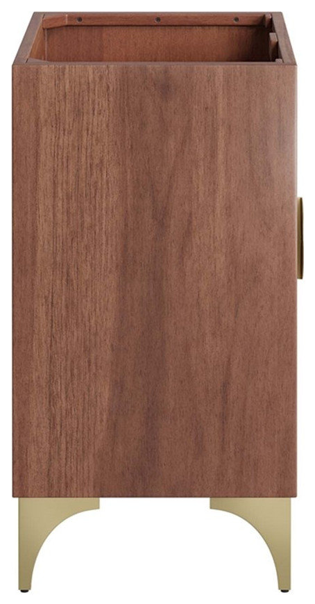 Modway Daylight 30" Solid Mango Wood Bathroom Vanity Cabinet in Walnut ...