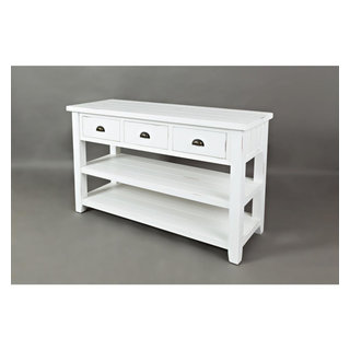Artisan's Craft Sofa Table - Weathered White - Farmhouse - Console ...