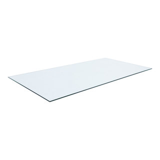 60x30" 10mm Rectangular Glass Top Clear - Contemporary - Table Tops And ...