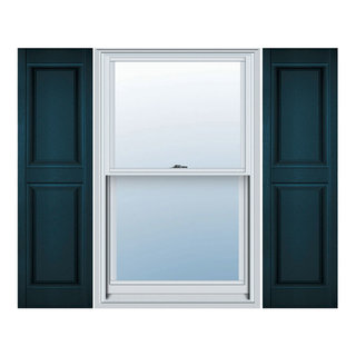 Custom Two Equal Panels, Raised Panel Shutters, Midnight Blue, 33" H x ...