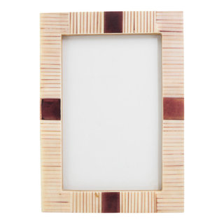 Artisan Ribbed Bone Photo Frame, 4"x6" - Contemporary - Picture Frames ...