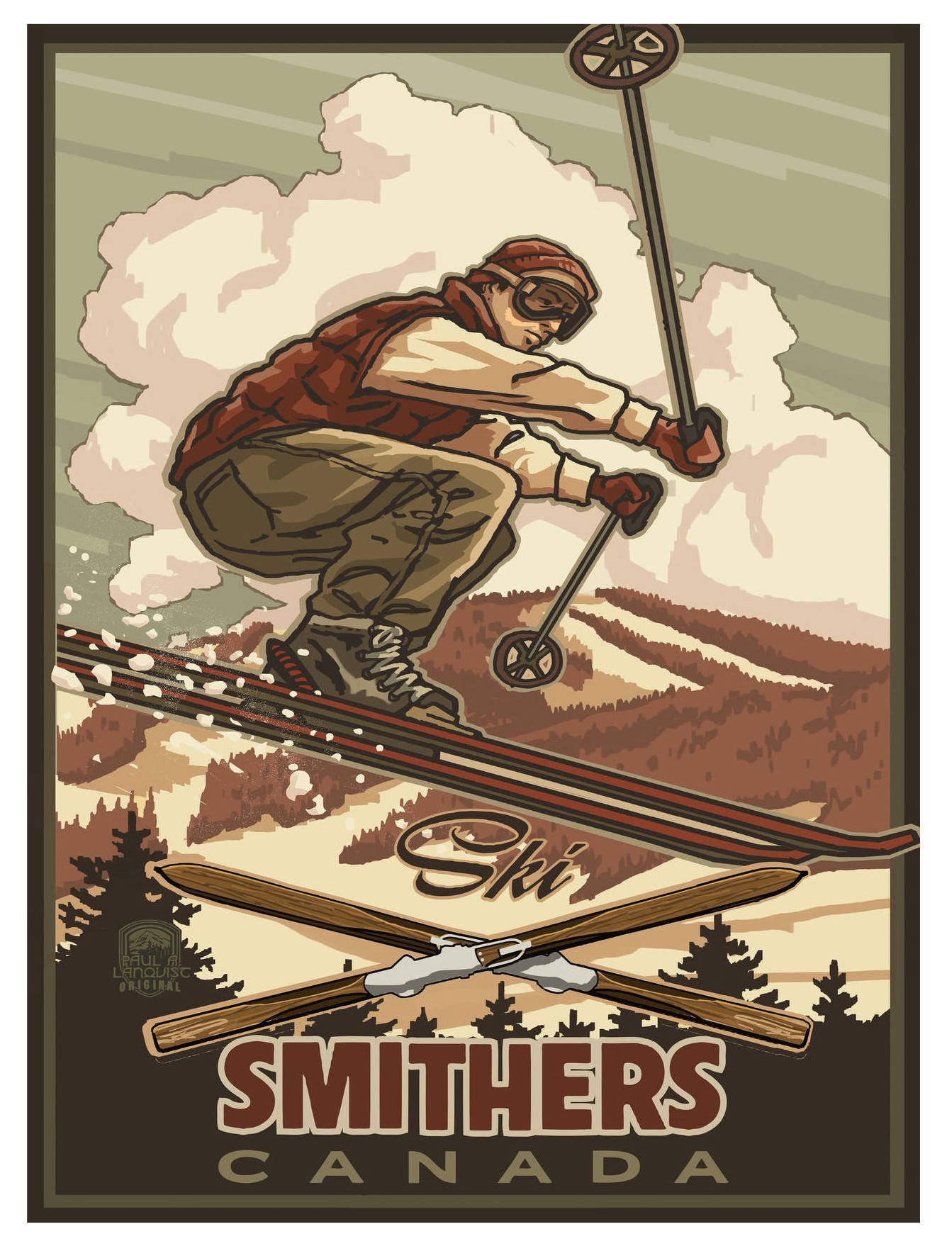 by Artist Paul A. Lanquist Smithers British Columbia Art Print, 9"x12 ...