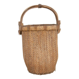 Tall Antique Chinese Basket - Asian - Baskets - by De-cor | Houzz