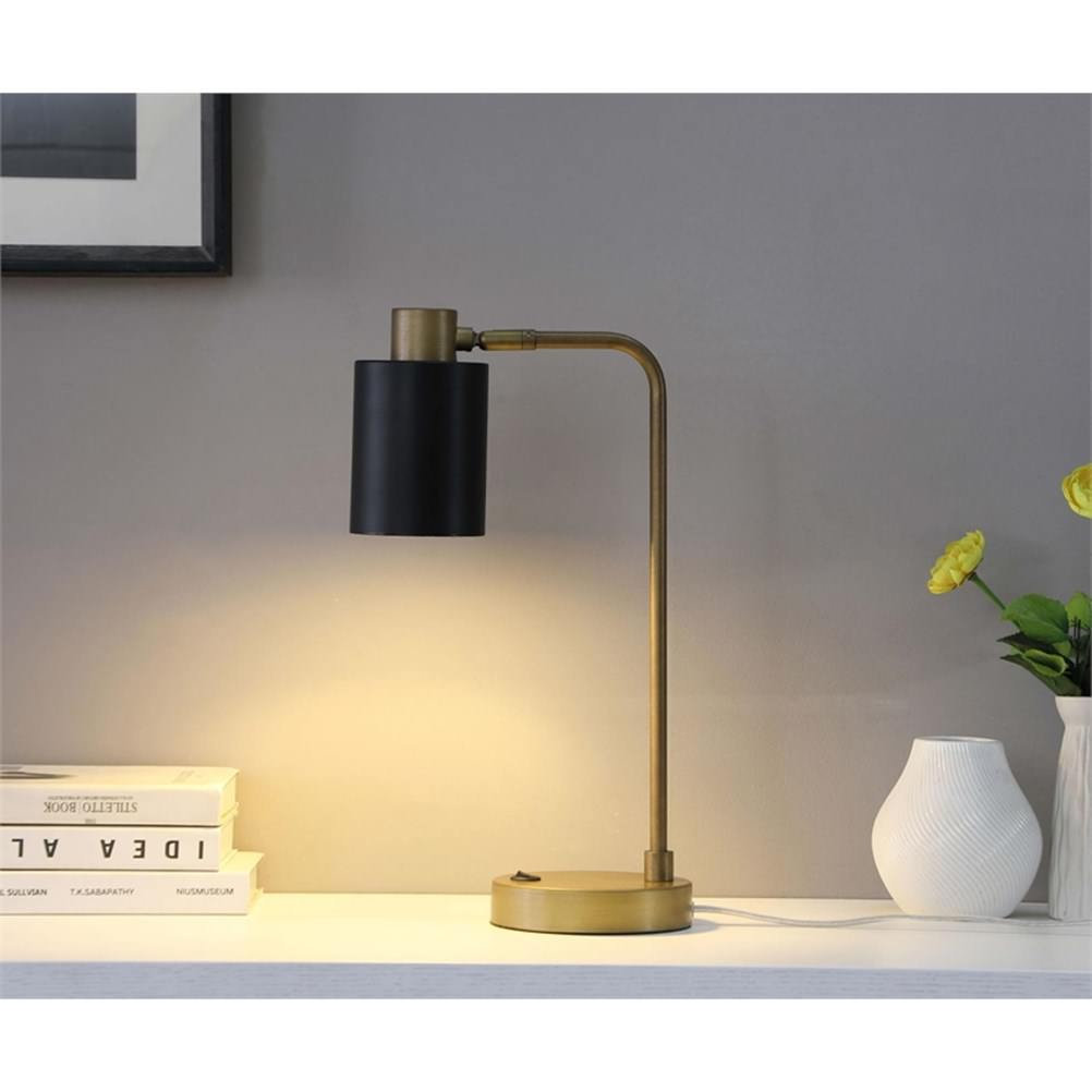 Coaster Cherise Metal Adjustable Shade Table Lamp Antique Brass and ...
