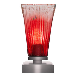 Luna 1-Light Table Lamp, Graphite/Square Raspberry Crystal ...