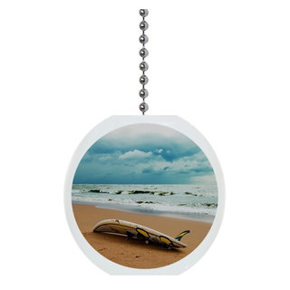 Surfboard on Beach Ceiling Fan Pull - Beach Style - Ceiling Fan ...