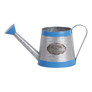 Urban Trends Zinc Round Watering Can With Silver Finish 56600 ...