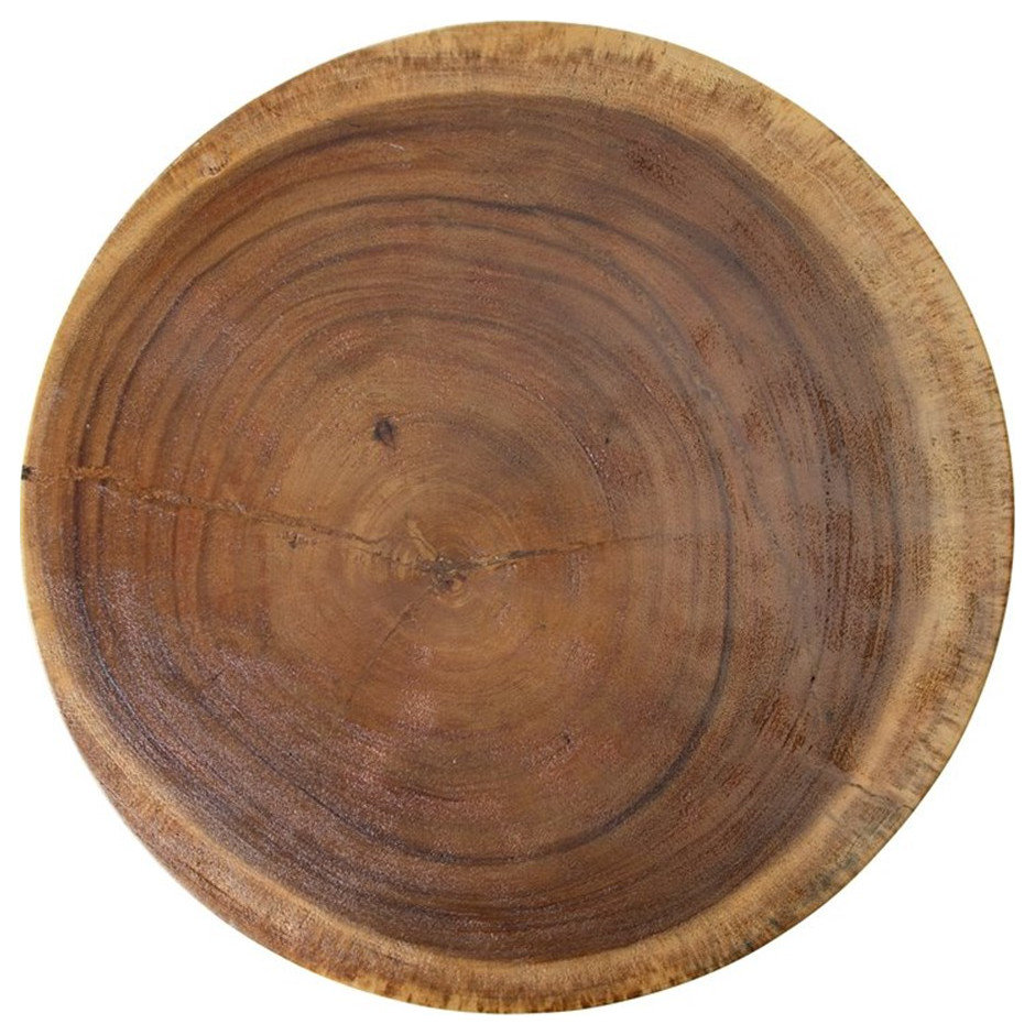 New Pacific Direct Edgar Solid Trembesi Wood Side/End Table in Natural ...