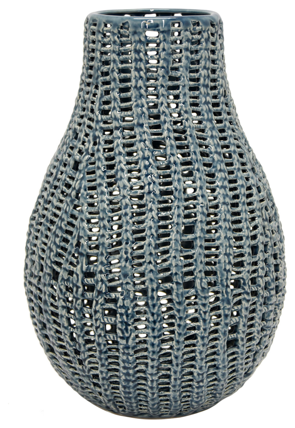 Plutus Brands Ceramic Vase, Blue Porcelain - Beach Style - Vases - by ...