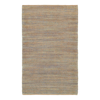 9" x 12" Tan and Navy Boho Chic Area Rug - Beach Style - Area Rugs - by ...