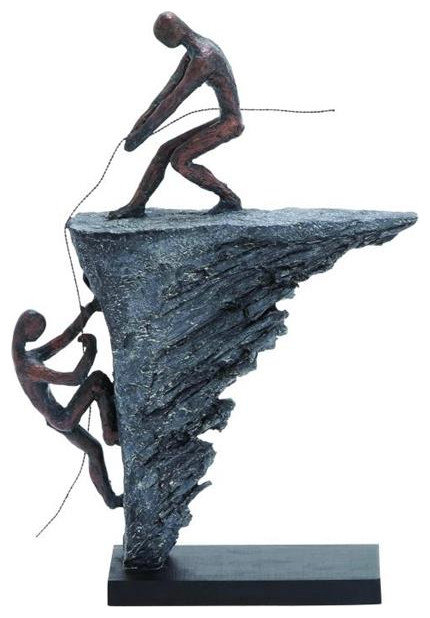 Gray Industrial People Sculpture, 11"x4"x16" - Contemporary ...